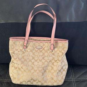 Coach | Bags | Coach Purse Pink And Tan | Poshmark